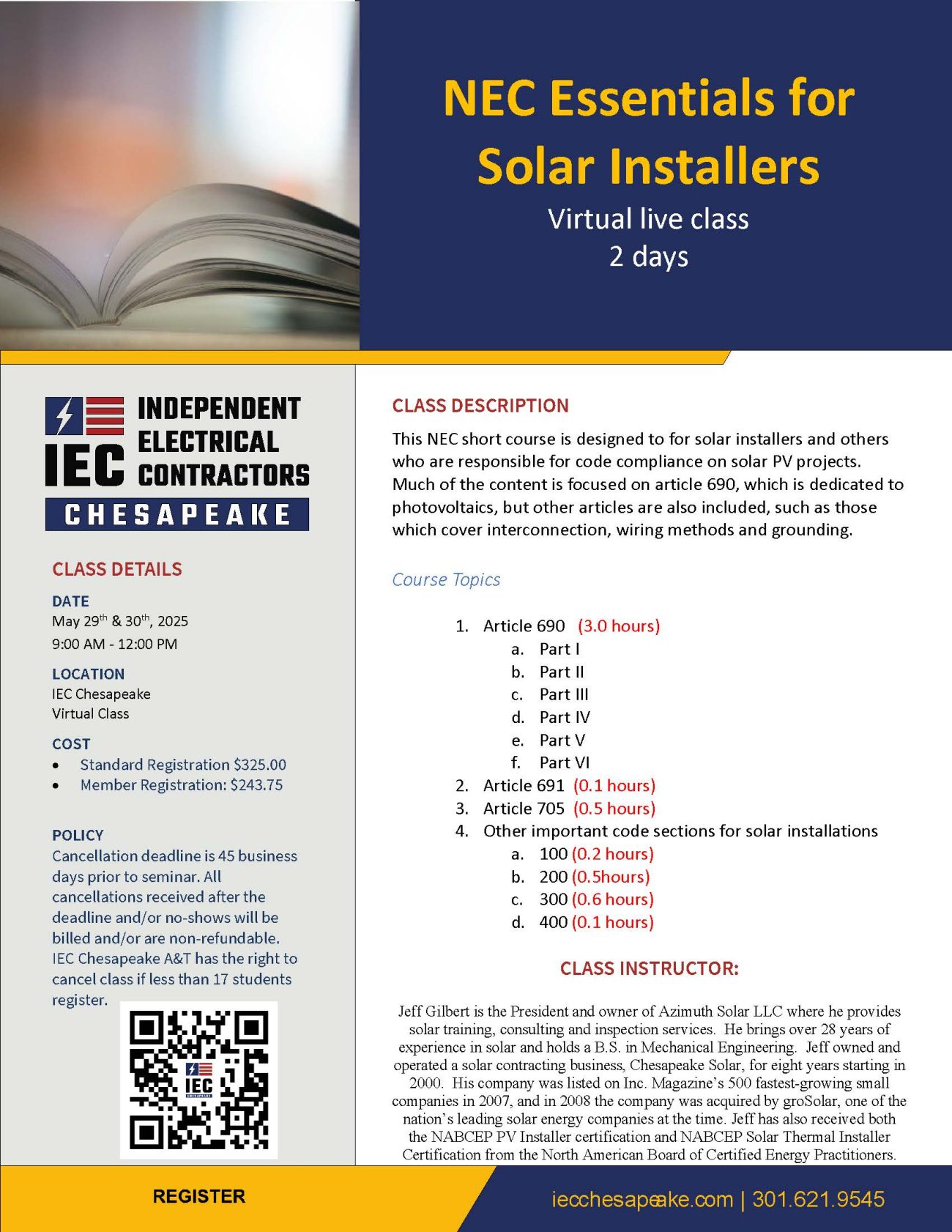 NEC Essentials for Solar Installers - IEC-FECC
